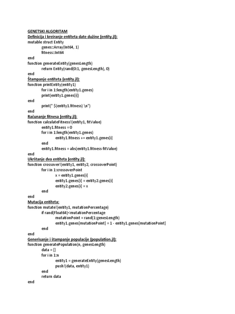 Primenjeni Algoritmi Prvi Kolokvijum | PDF | Genetics | Computer Programming