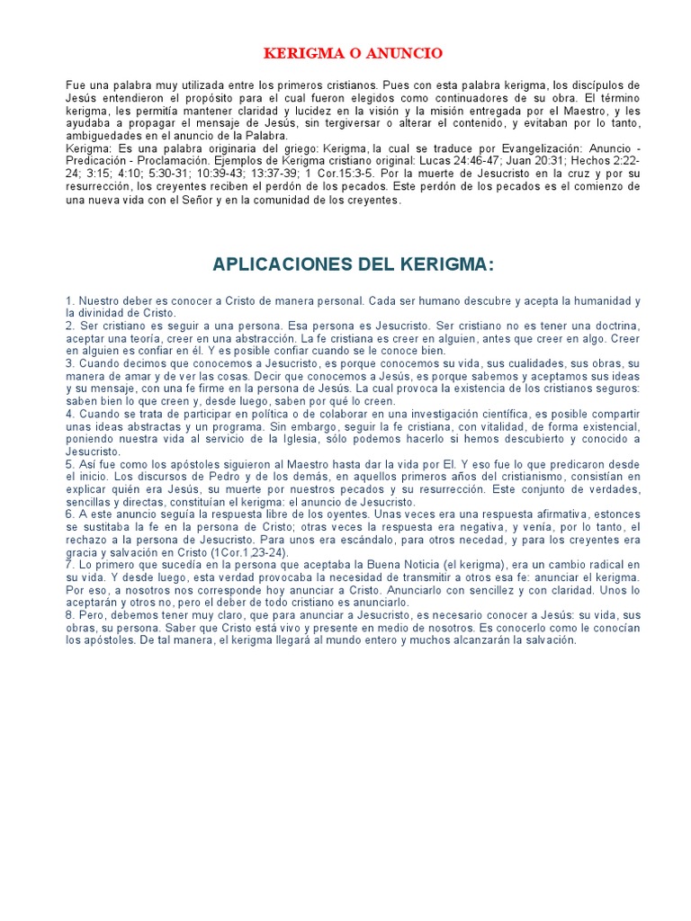 Kerigma o Anuncio | PDF | Jesús | Evangelización