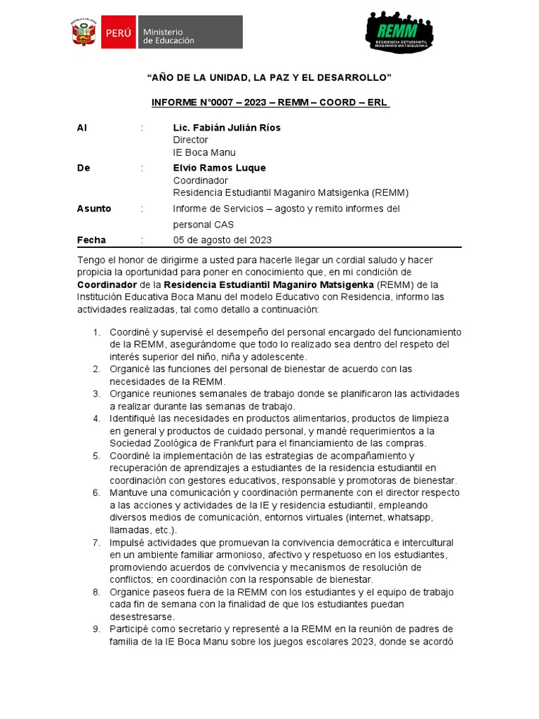 Informe REMM Agosto REv VZV | PDF | Hombre | Puntuación