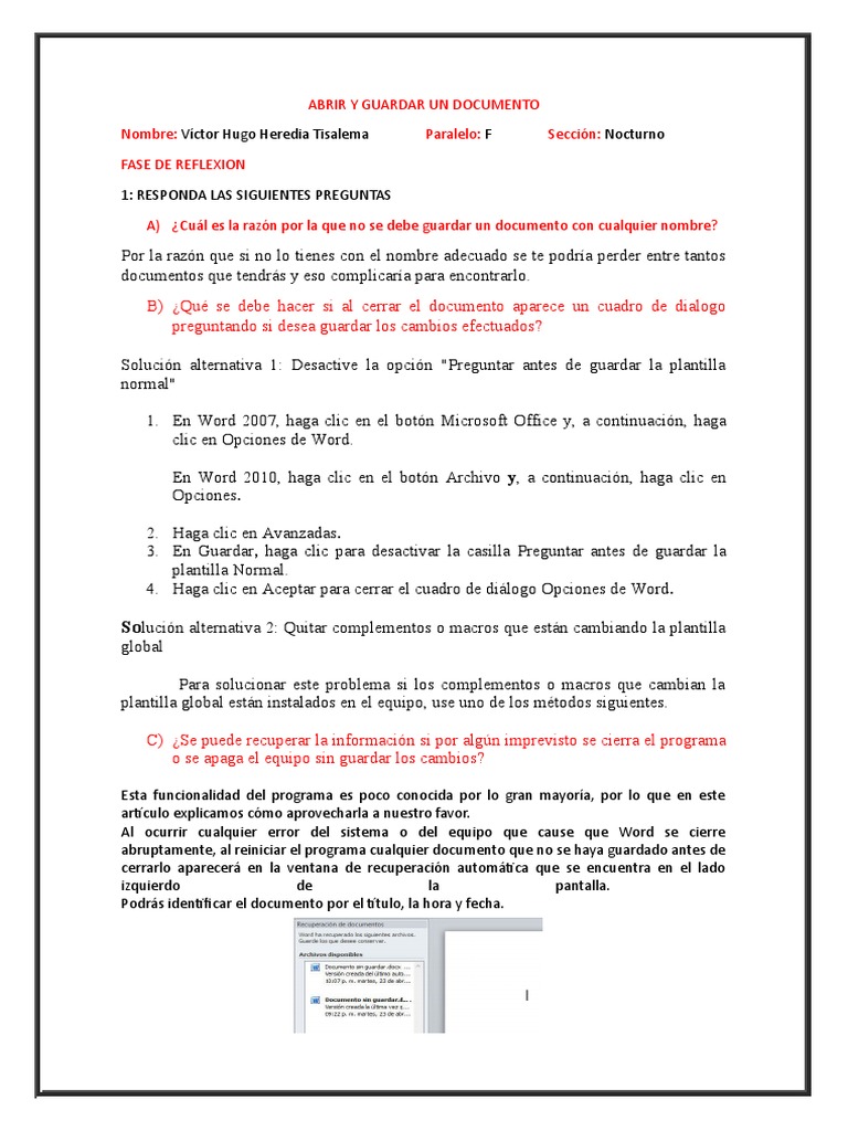 Abrir y Guardar Un Documento | PDF | Procesador de textos | Memoria USB