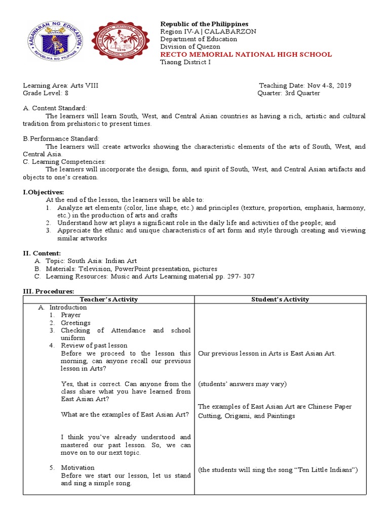 DEMO TEACHING Detailed Lesson Plan - Fial | PDF | Learning | Lesson Plan