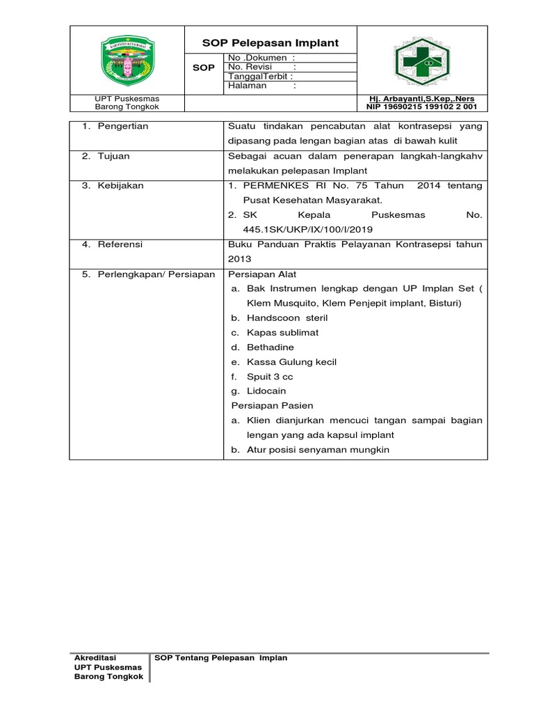 Sop Aff Implan | PDF