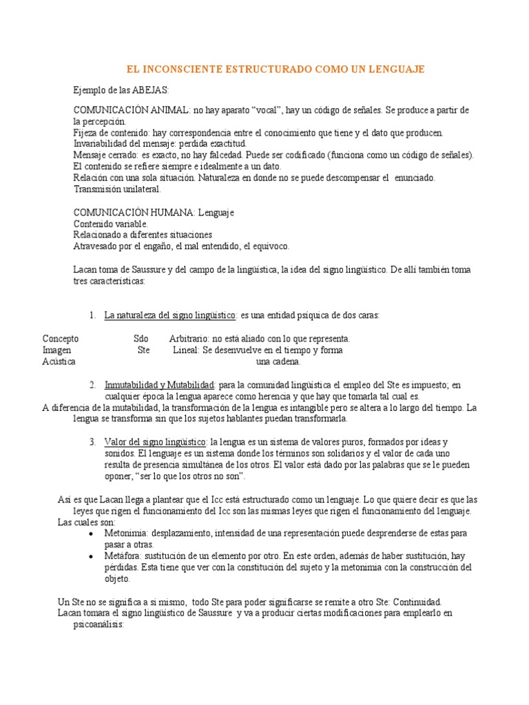 El Inconsciente Estructurado Como Un Lenguaje | PDF | Complejo de Edipo ...