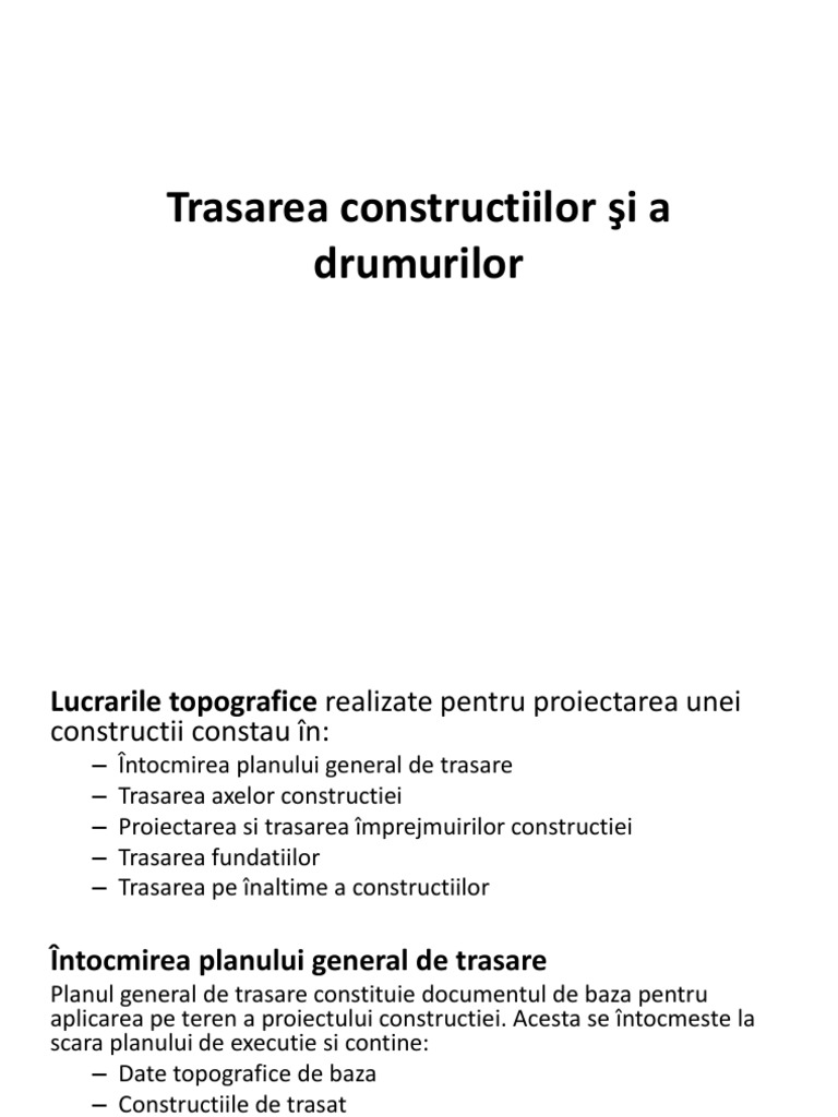 13 Trasarea Constructiilor Şi A Drumurilor | PDF