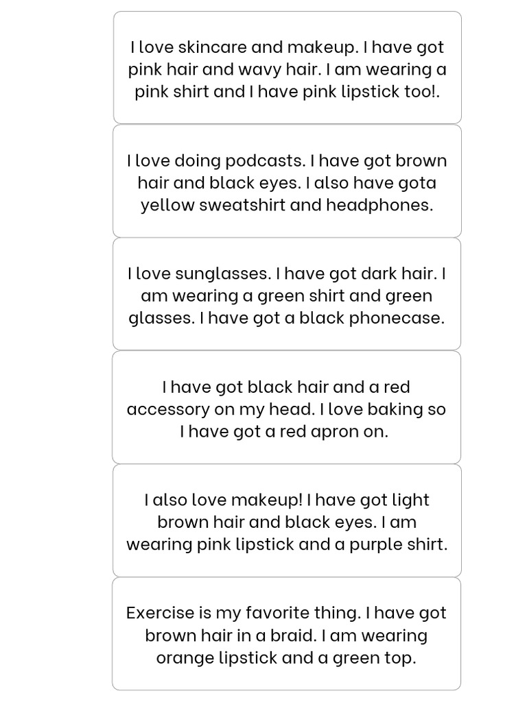 Colorful Fun Illustrative Guess Who Physical Description Game Worksheet ...