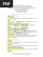 FPSC English Lecturer Test Past Papers | PDF | English Literature | Poetry