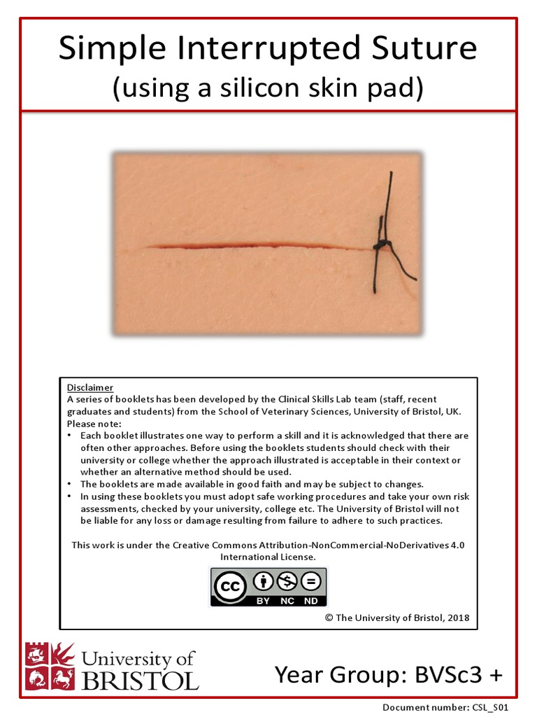 Simple Interrupted Suture (Silicon Skin Pad) | PDF | Surgical Suture | Knot