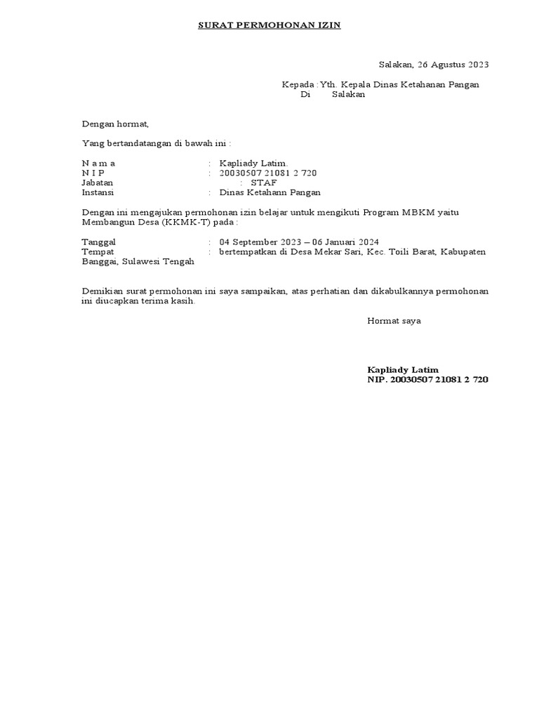 Surat Izin | PDF
