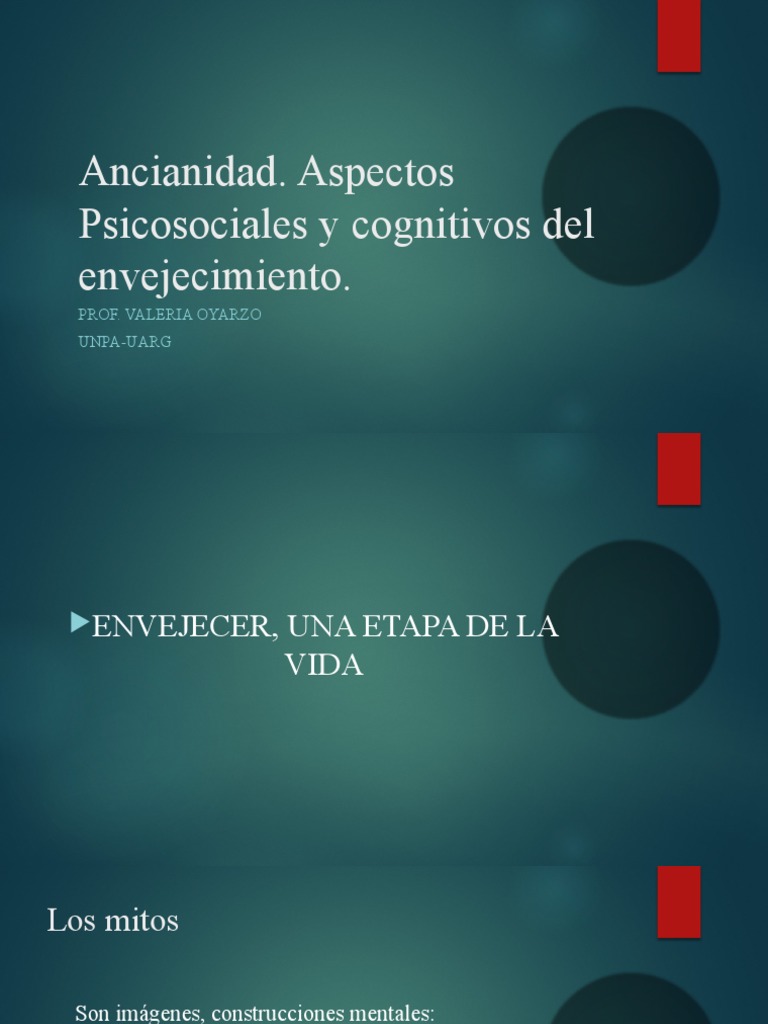 Ancianidad. Aspectos Psicosociales y Cognitivos Del Envejecimiento. | PDF | Vejez | Ciencias del ...