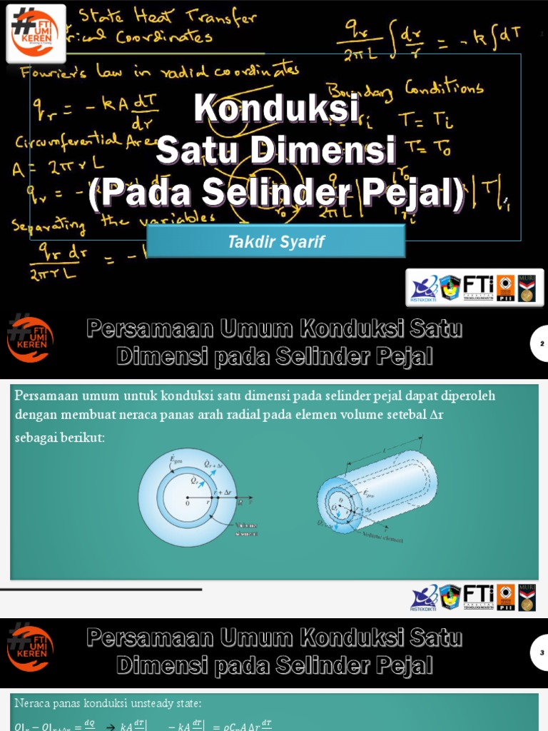 Konduksi Satu Dimensi Selinder Pejal | PDF | Metode & Bahan Ajar