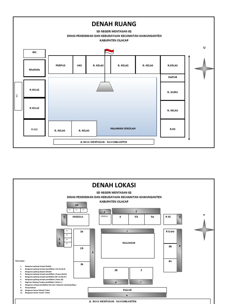 Denah Sekolah SD Negeri Mentasan 02 | PDF