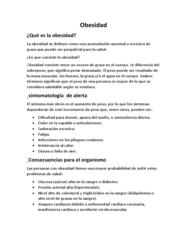 Obesidad: ¿Qué Es La Obesidad? | PDF | Obesidad | Medicina CLINICA