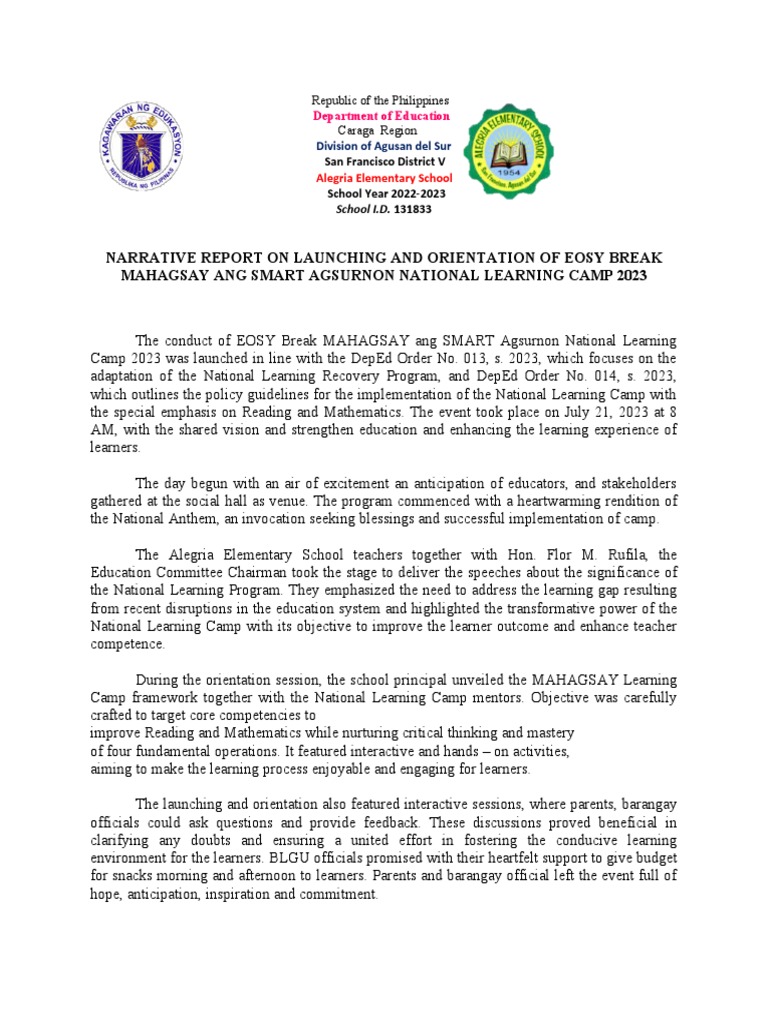 NLC 2023 Launch and Orientation Report | PDF | Learning | Cognitive Science