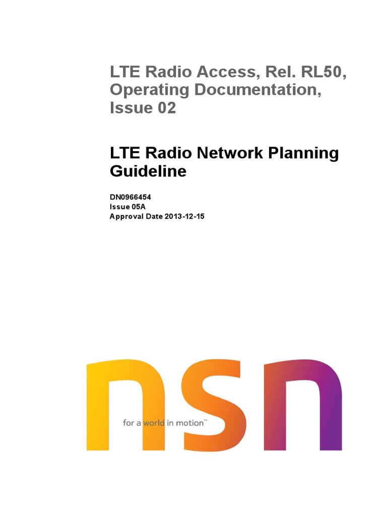 NSN-LTE Radio Network Planning Guideline | PDF | Lte (Telecommunication ...