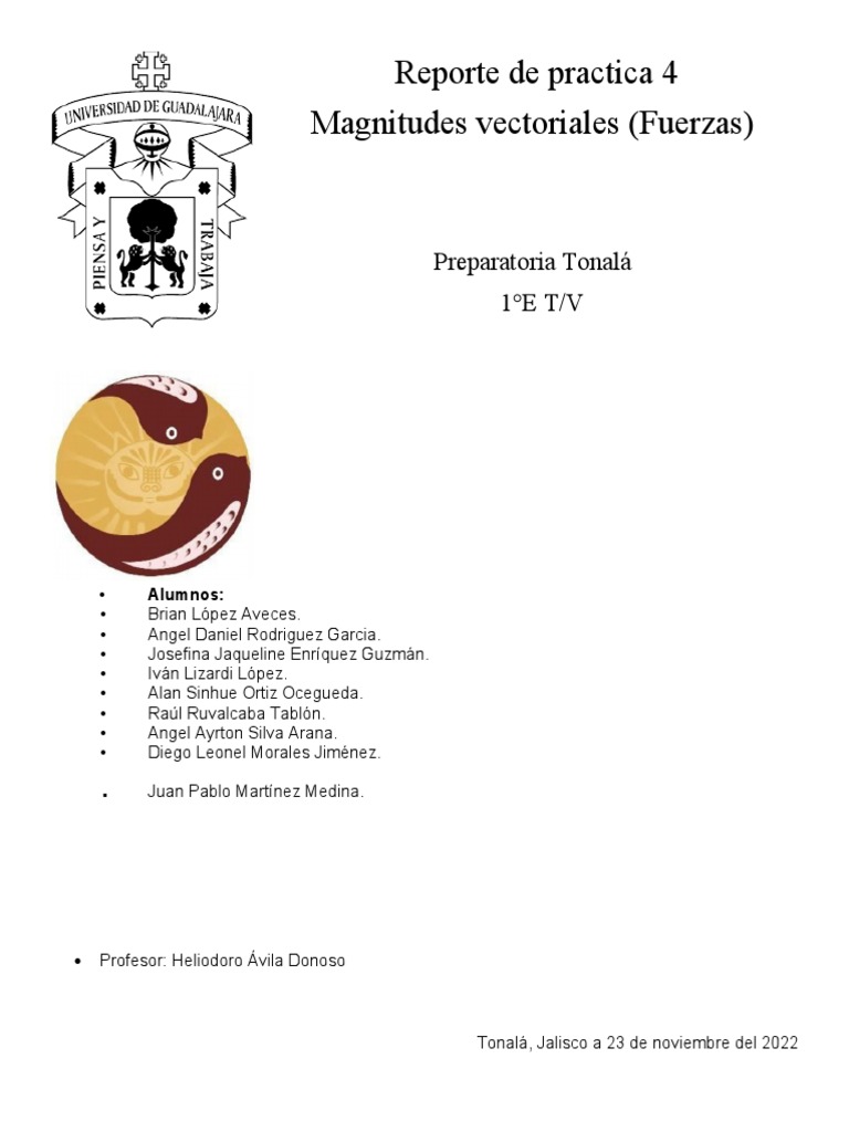 Reporte de Practica 4 | PDF | Vector Euclidiano | Fuerza