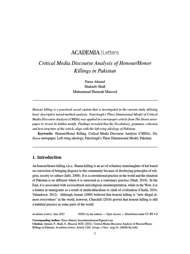 Critical Media Discourse Analysis of Hon | PDF