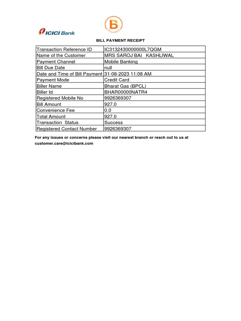 BBPS Receipt 1693460309649 | PDF