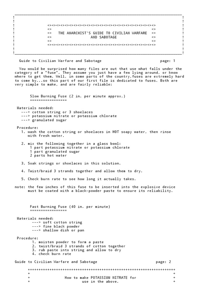 Guide To Civilian Warfare & Sabotage | PDF | Incandescent Light Bulb ...
