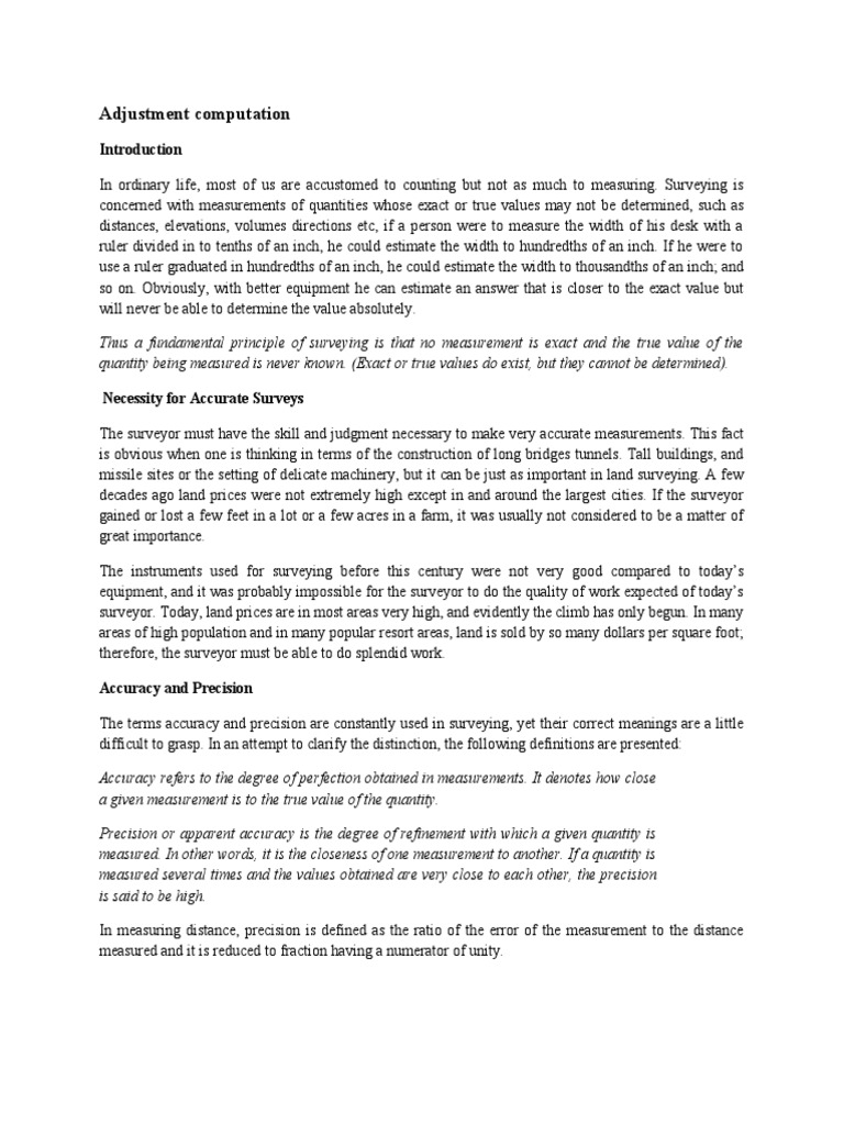 Adjustment Computation | PDF | Observational Error | Accuracy And Precision Adjustment Computation | PDF | Observational Error | Accuracy And Precision