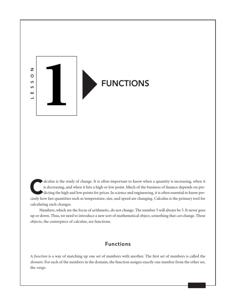 Lesson 1. Functions | PDF | Function (Mathematics) | Calculus Lesson 1. Functions | PDF | Function (Mathematics) | Calculus