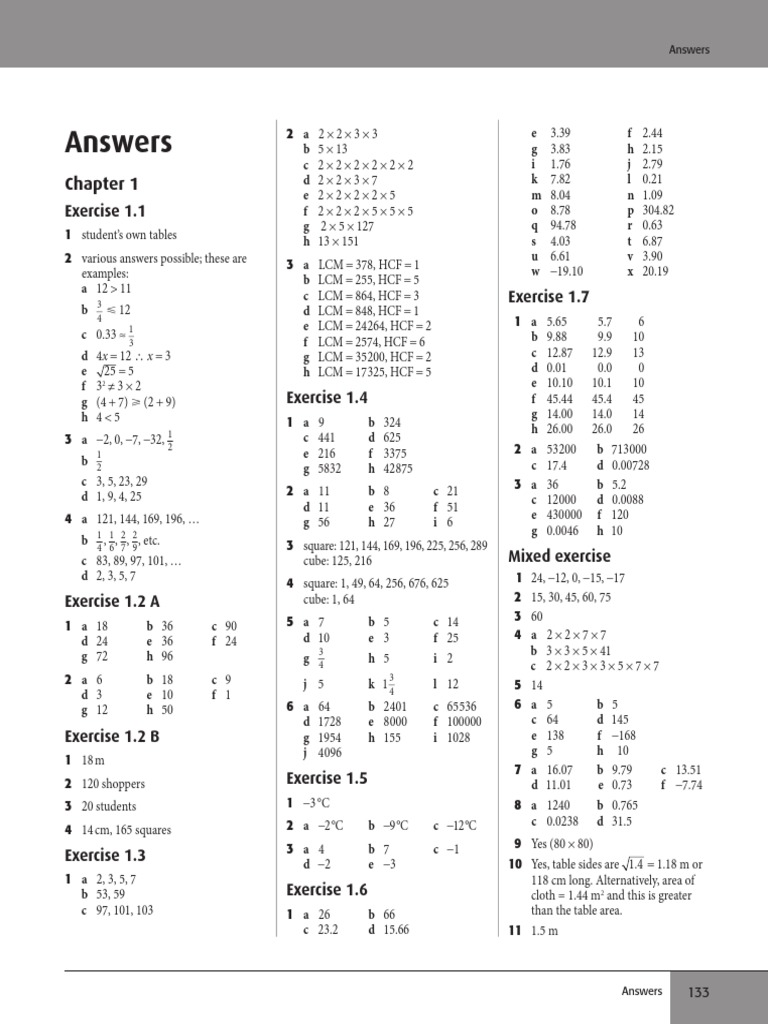Core Practice Book Answers | PDF