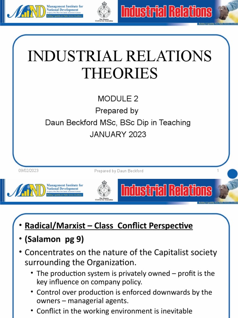 Industrial Relations Theories Module 2 | PDF | Marxism | Capitalism
