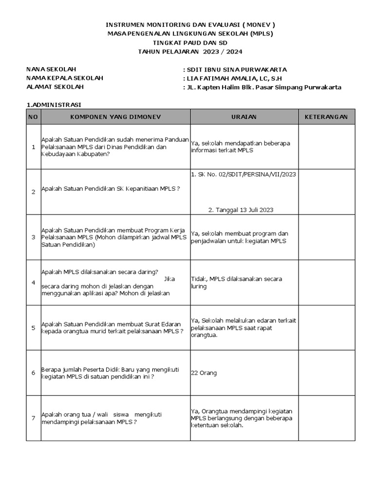Instrumen MPLS 2023 | PDF