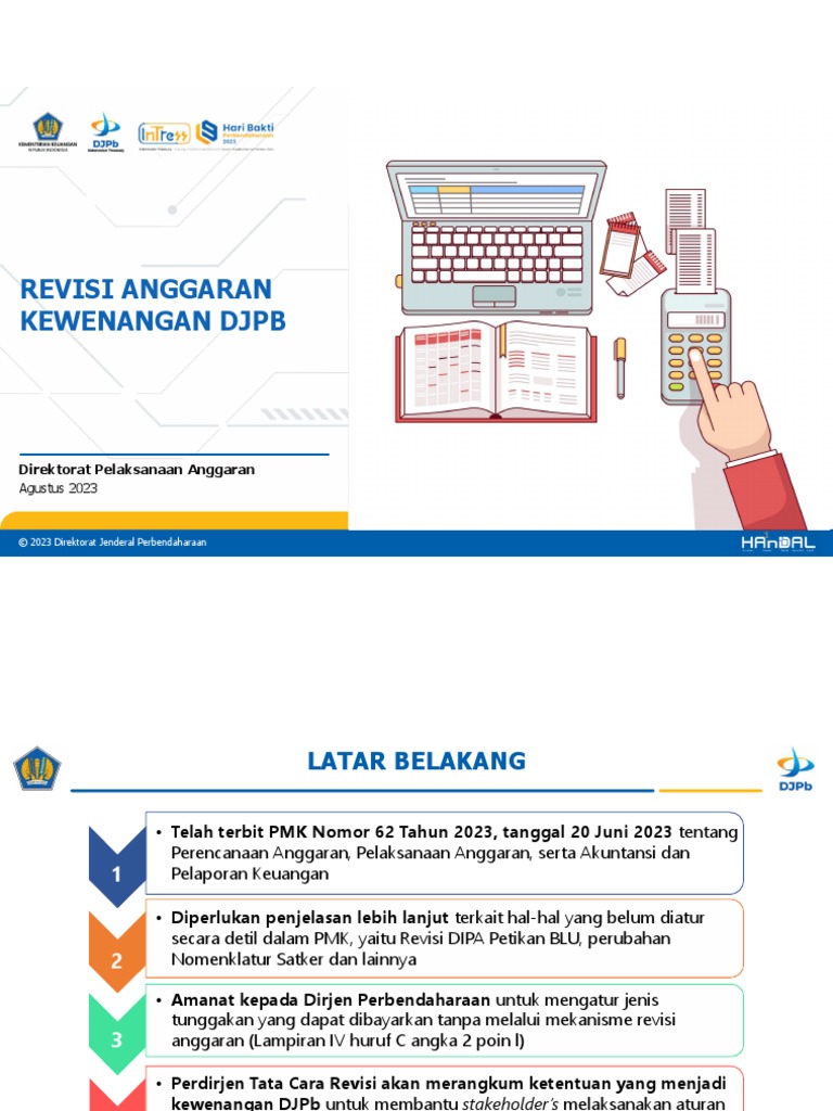 Materi AP Corner PMK 62 2023 - Revisi Anggaran Kewenangan DJPB | PDF