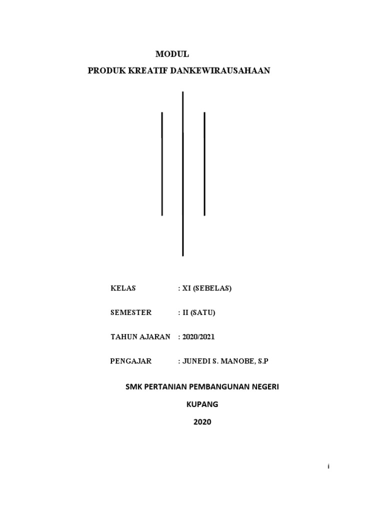 Modul 1 - PRODUK KREATIF & KEWIRAUSAHAAN XI ATPH SEM 2 | PDF | Bisnis