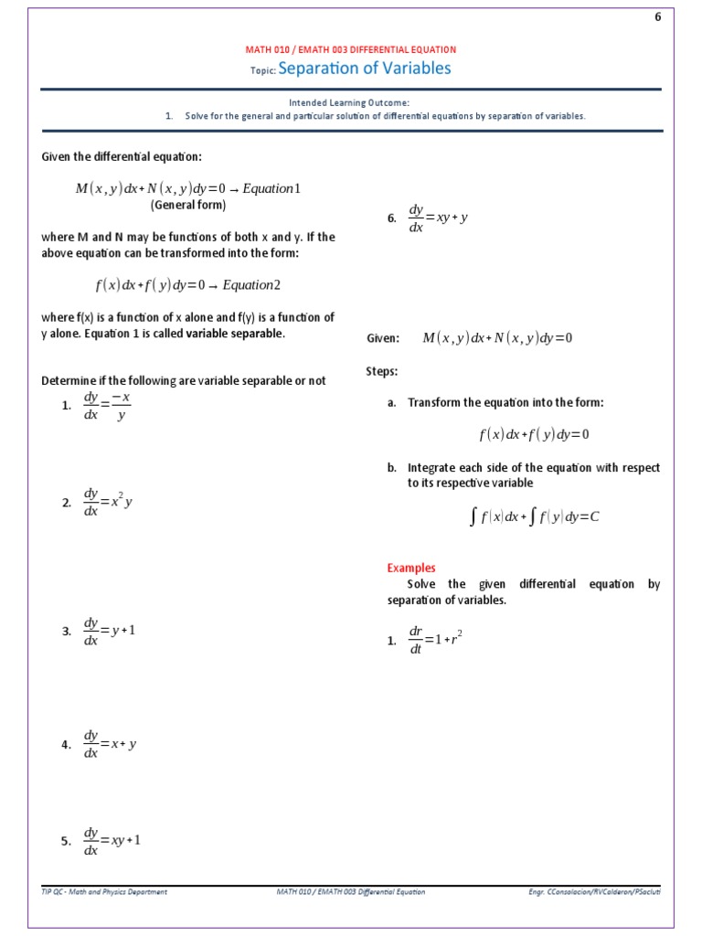 3 Separation of Variables | PDF
