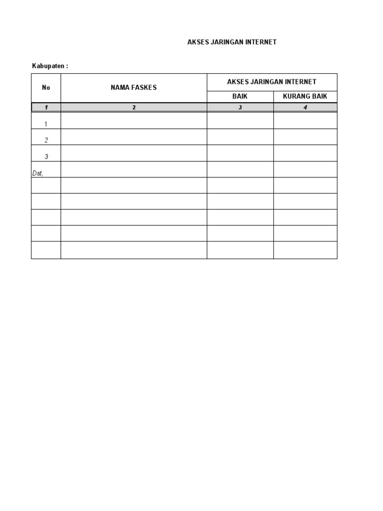 Format Pengisian DFO Dan Jaringan | PDF