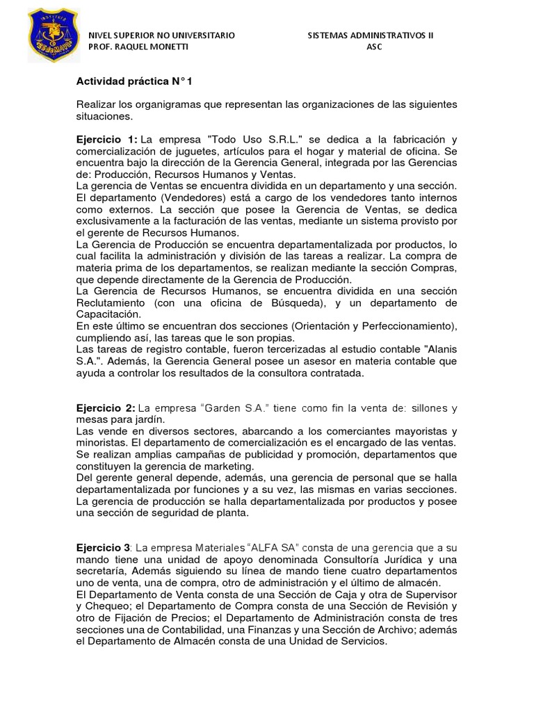 Actividad Práctica Nro 1 SA II | PDF | Gestión de recursos humanos ...