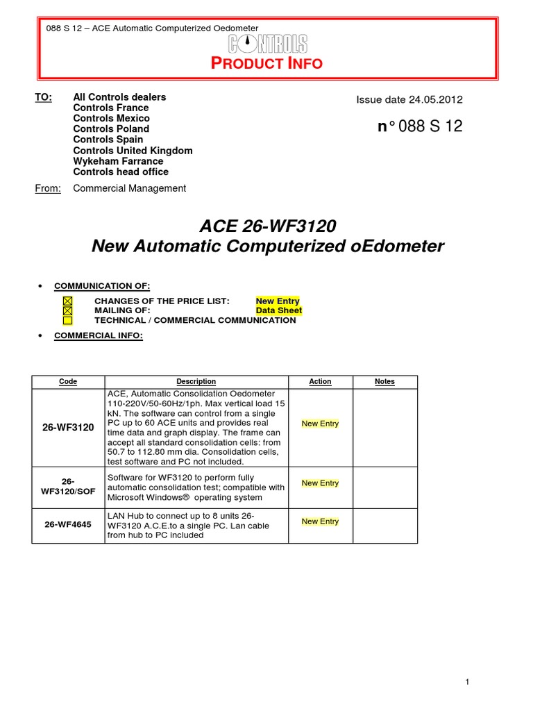 088 S 12 - Technical Info ACE Automatic Computerized Oedometer | PDF ...