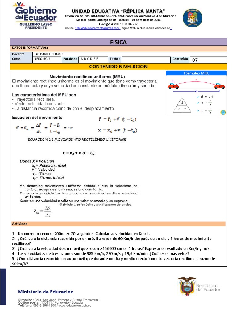 Fisica Tercero - Contenido Semana 07 - 2023 | PDF