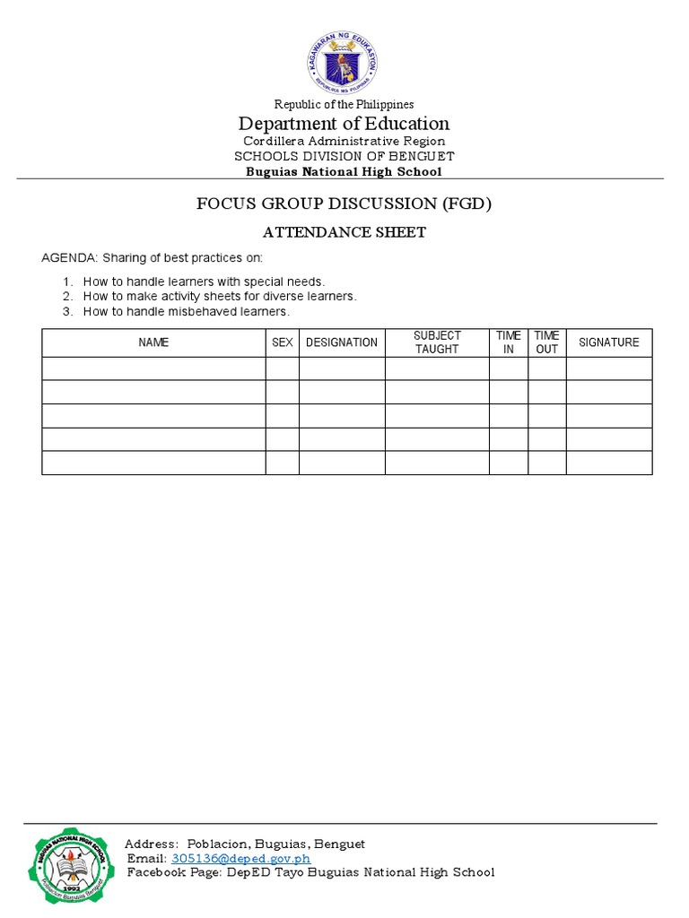 Focus Group Discussion | PDF | Teachers | Learning