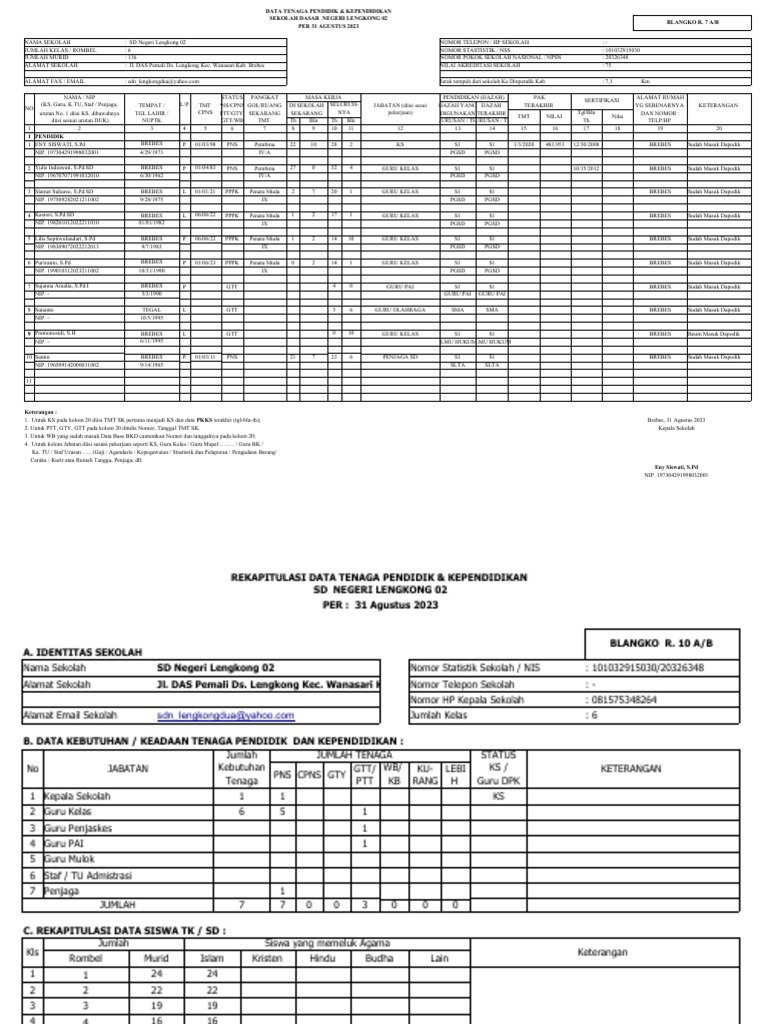 Form r7-r10 - 2023 SDN Lengkong 02 | PDF