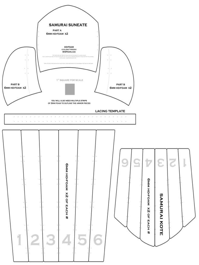 Samurai+Kote+Suneate+Template+SKS+Props | PDF