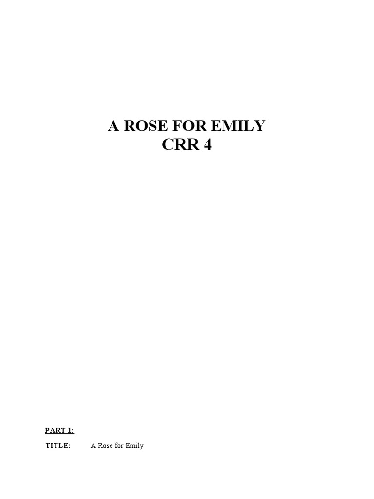 A Rose For Emily. | PDF