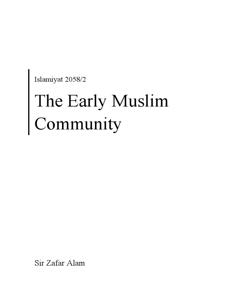 The Early Muslim Community | PDF | Muhammad | Umar