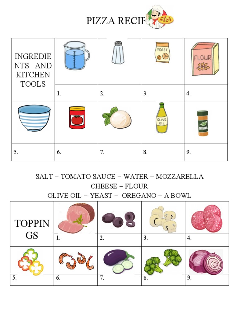 Pizza Recipe Worksheet Templates Layouts - 135318 | PDF | Pizza ...