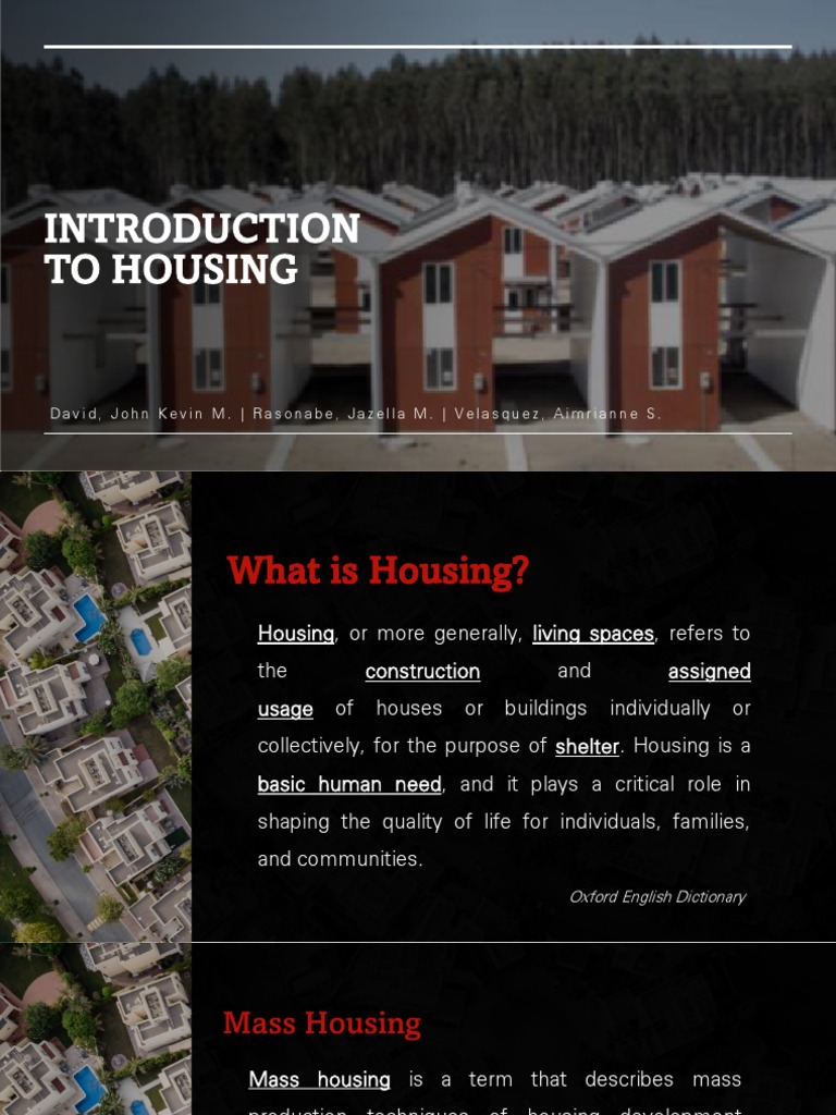 INTRODUCTION TO HOUSING - Reporting | PDF | Condominium | Building