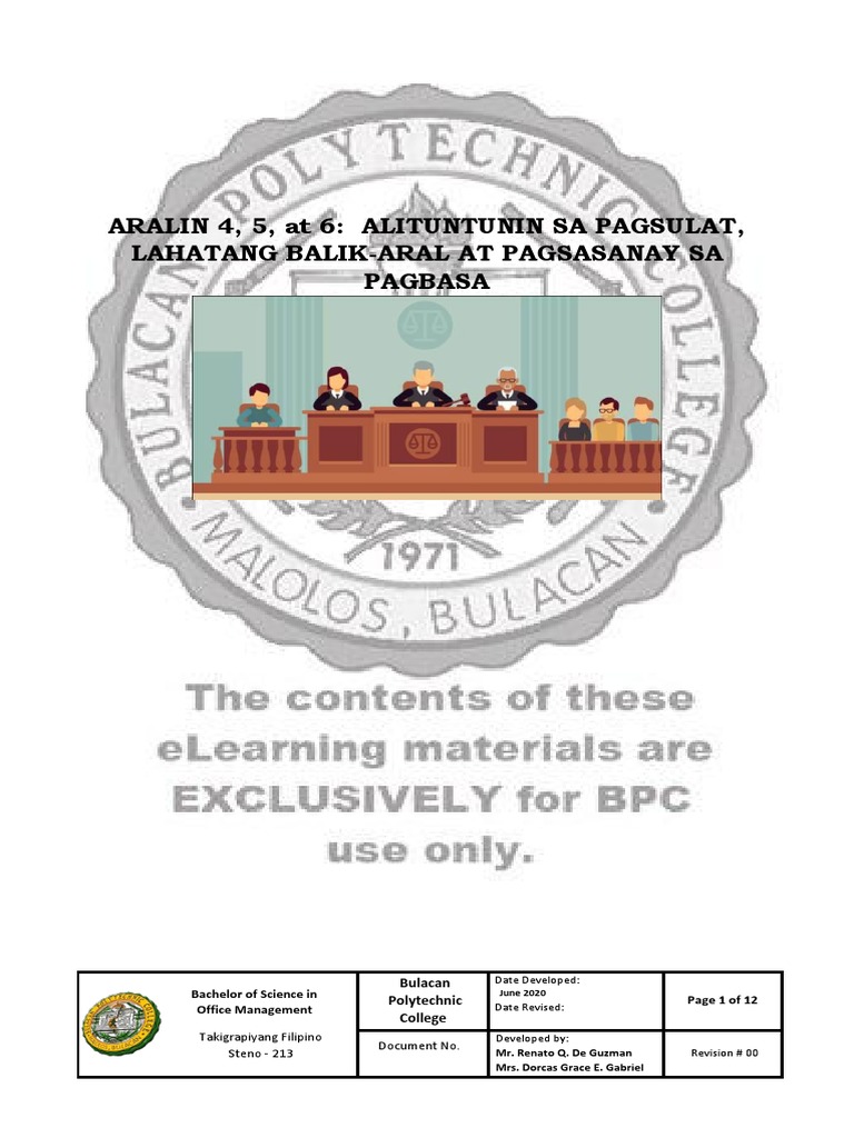 2.TAKIGRAPIYANG FILIPINO - STENO 213 Module-2 | PDF