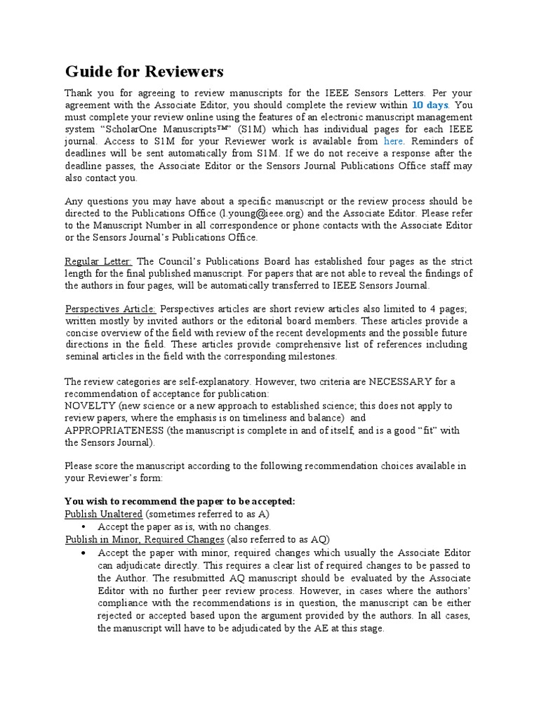 Guide For Reviewers | PDF