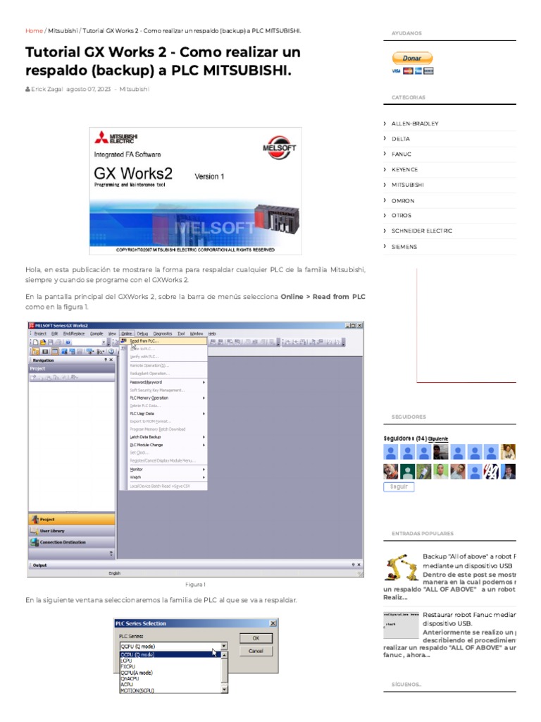 Tutorial GX Works 2 - Como Realizar Un Respaldo (Backup) A PLC MITSUBISHI. - El Automatizador ...
