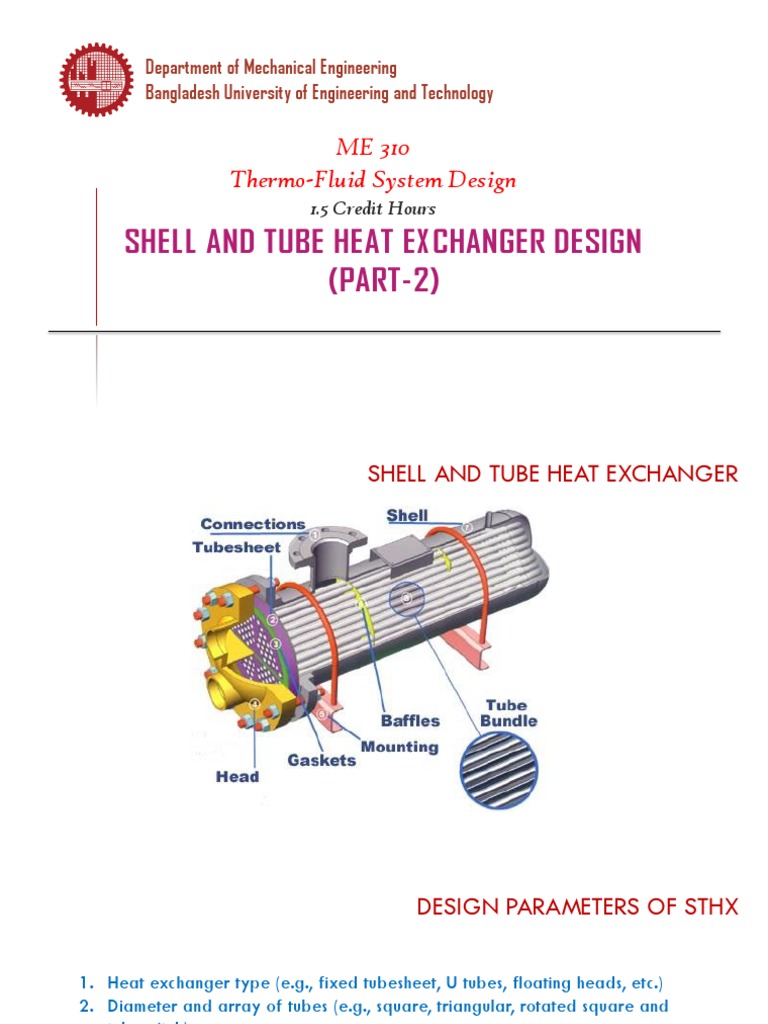 Lec 5 Shell and Tube Heat Exchanger Part 2 Final | PDF | Heat Exchanger | Applied And ...