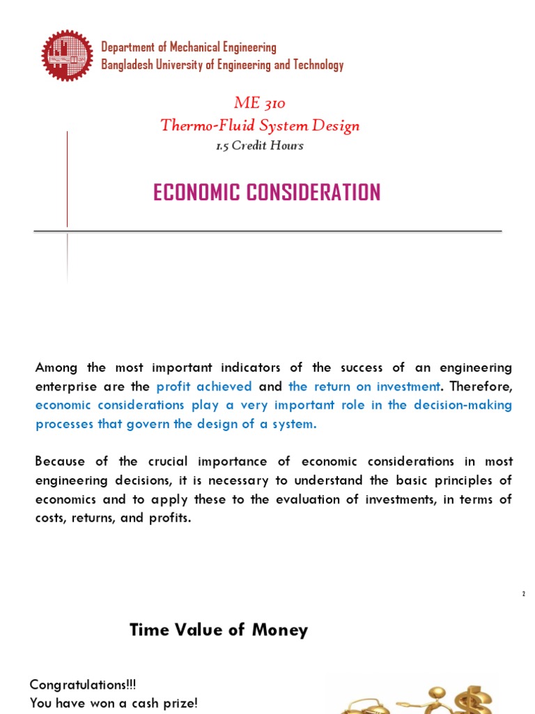 Lec 4 Economic Consideration | PDF | Net Present Value | Internal Rate Of Return