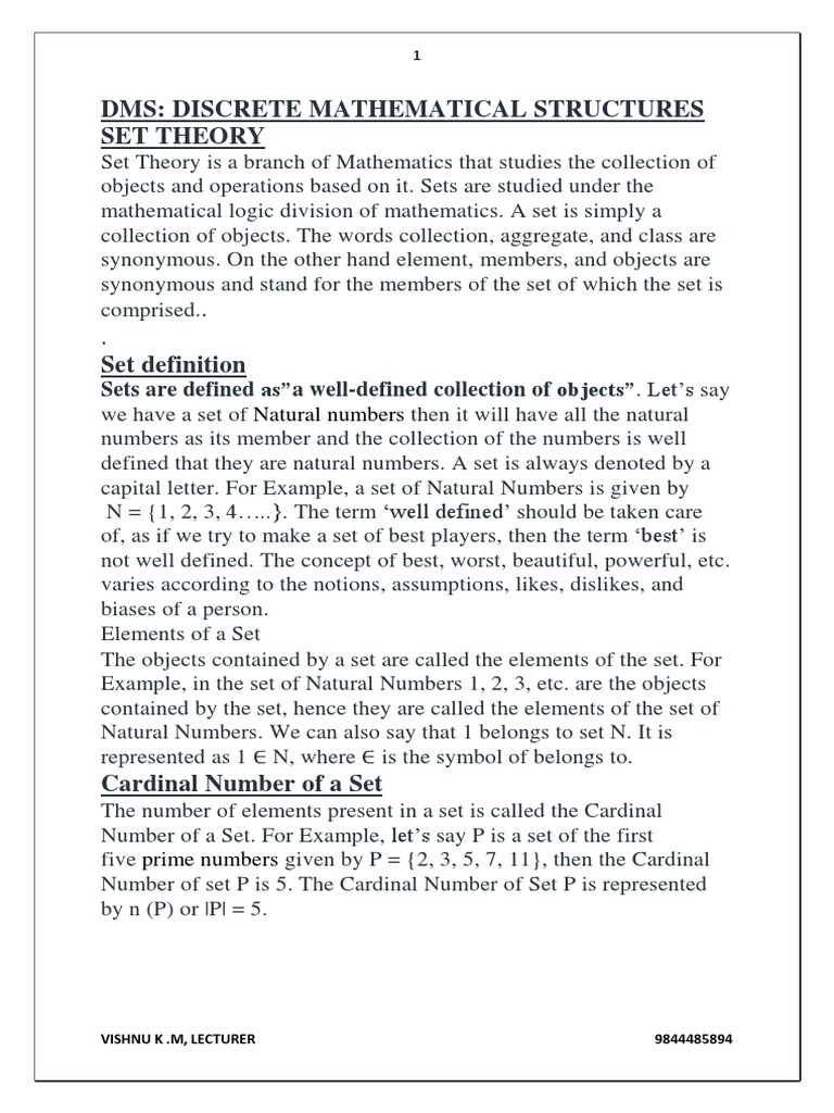DMS 2nd Sem BCA | PDF | Set (Mathematics) | Function (Mathematics)