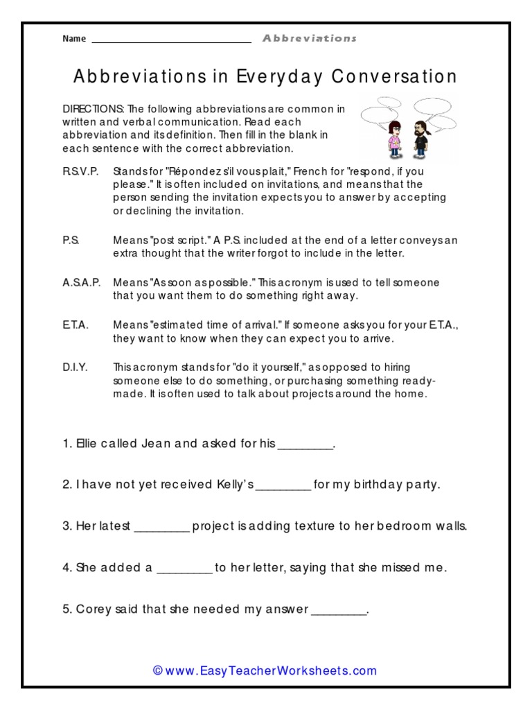 Abbreviations in Everyday Conversation | PDF