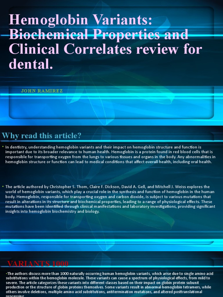 Hemoglobin Variants Report Pdf Hemoglobin Anemia