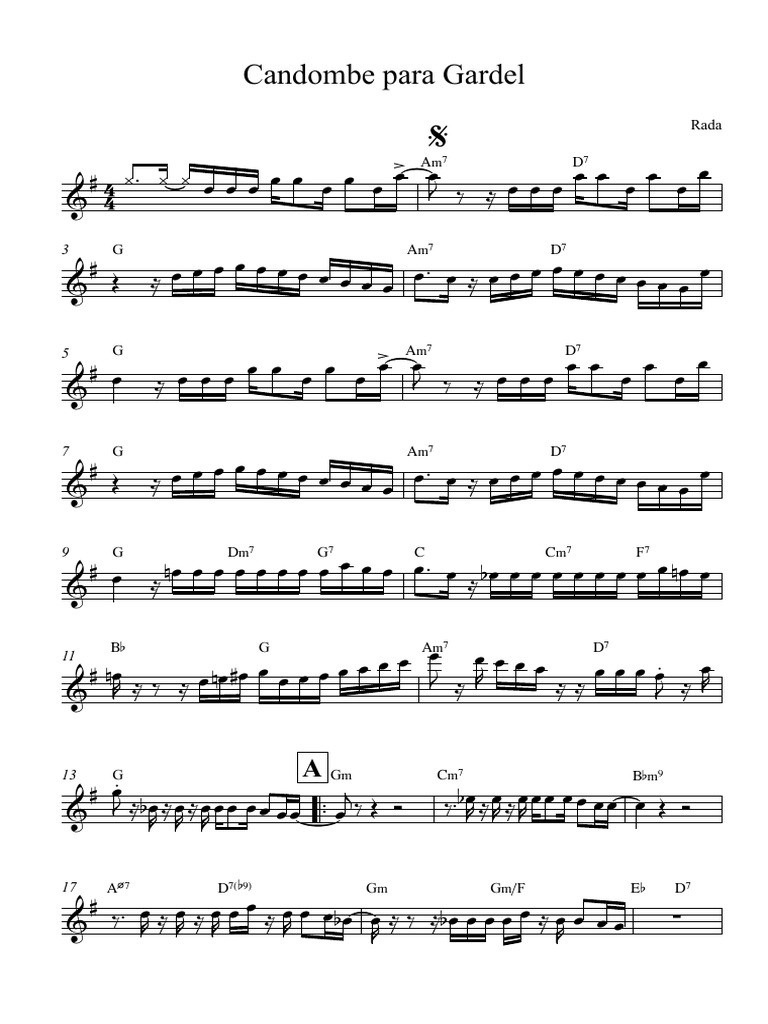 Candombe para Gardel (En Sol) - Partitura Completa | PDF | Échecs | Théorie (échecs)